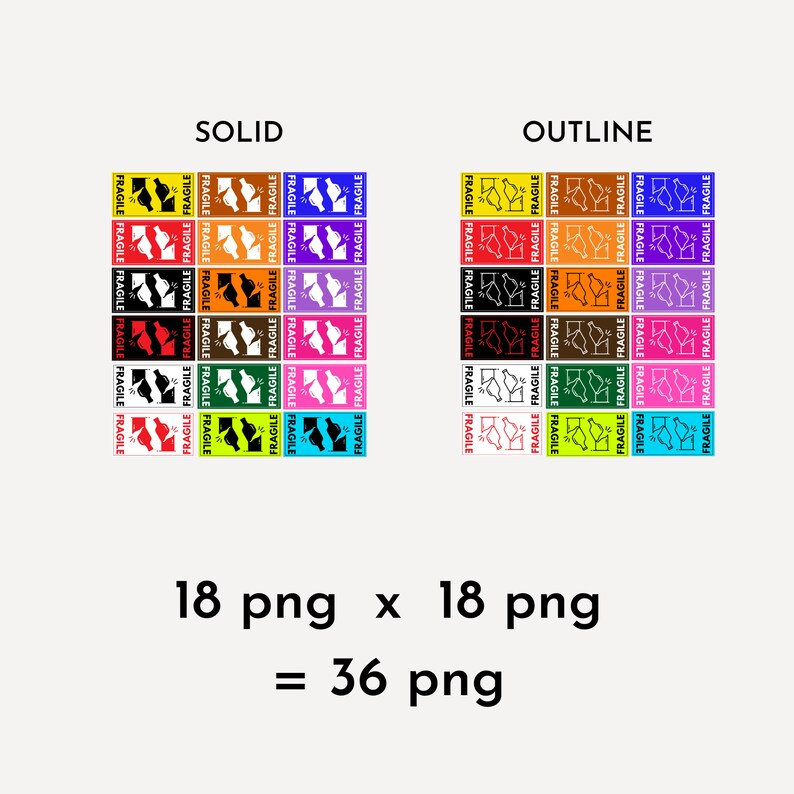 Fragile Stickers Digital File Printable Sticker PNG - Etsy