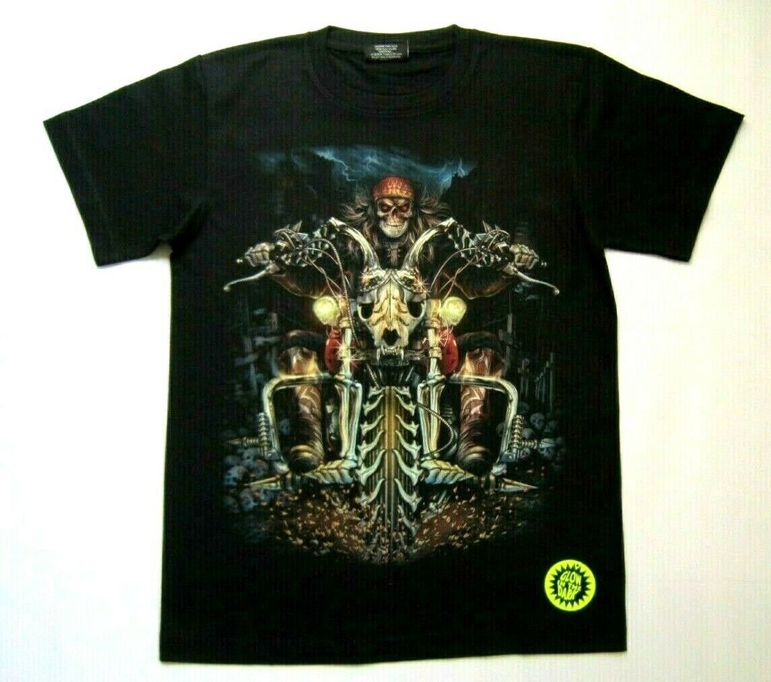 Hell Rider Skull Biker/motorbike/motorcycle/rock/metal/harley/chopper ...