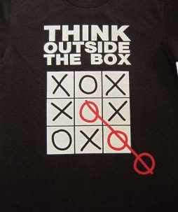 Think Outside the Box Funny Noughts & Crosses Game Joke/novelty Graphic ...