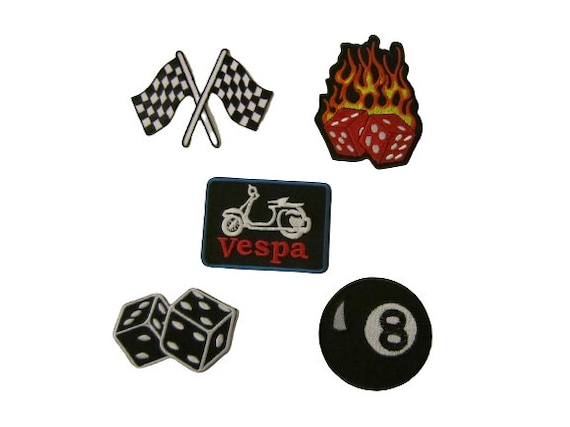 Motor Checkered Racing Flags/Twin Dice Flames/Vespa/Dice Black | Etsy