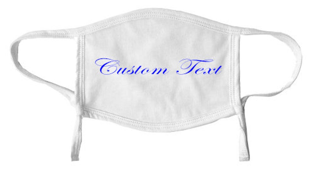Custom Printed Mask edwardian Font - Etsy