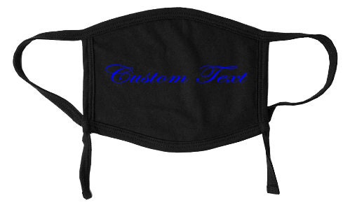 Custom Printed Mask edwardian Font - Etsy