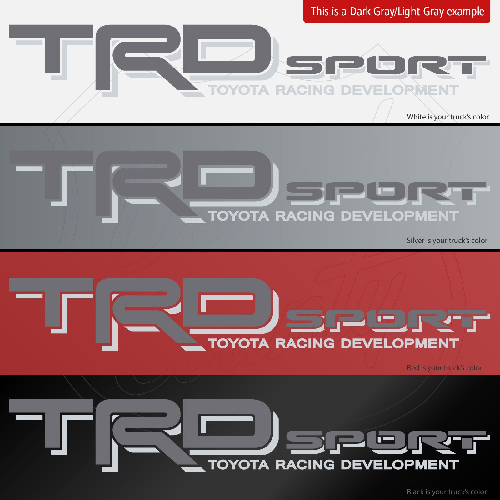 TRD Sport Toyota Racing Development Decals - Etsy