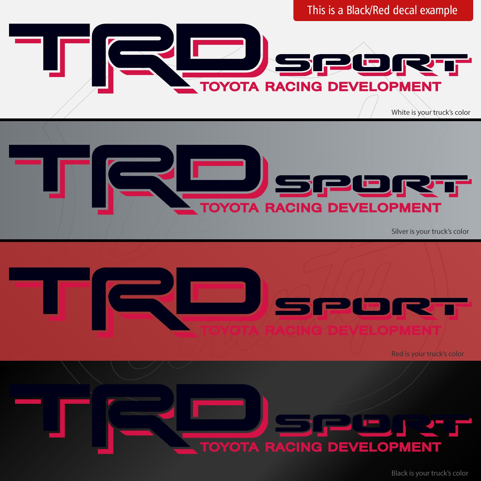 TRD Sport Toyota Racing Development Decals - Etsy