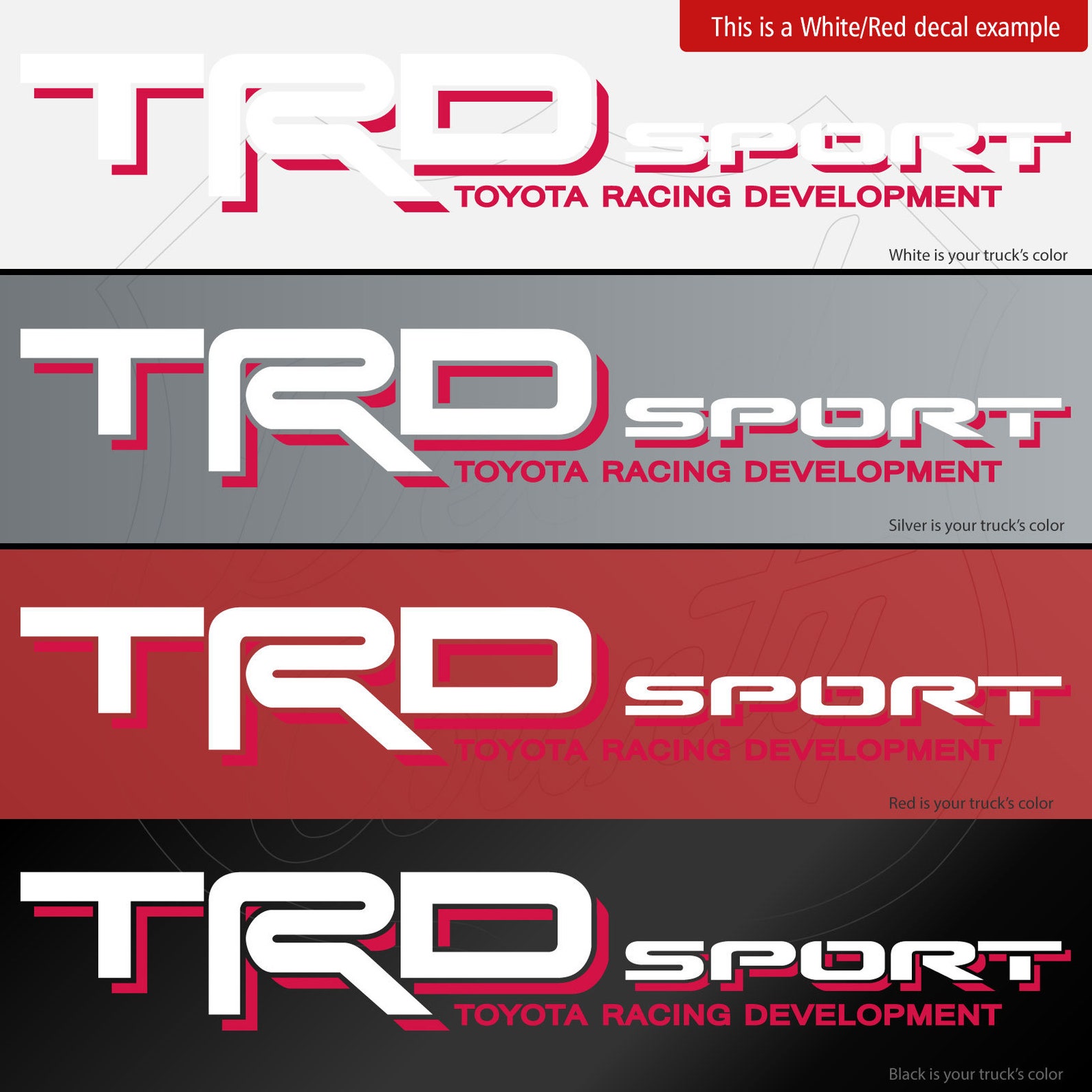 TRD Sport Toyota Racing Development decals | Etsy