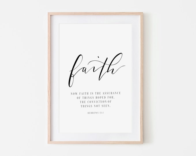 Hebrews 11:1 Minimalist Christian Art, Minimalist Christian Print ...
