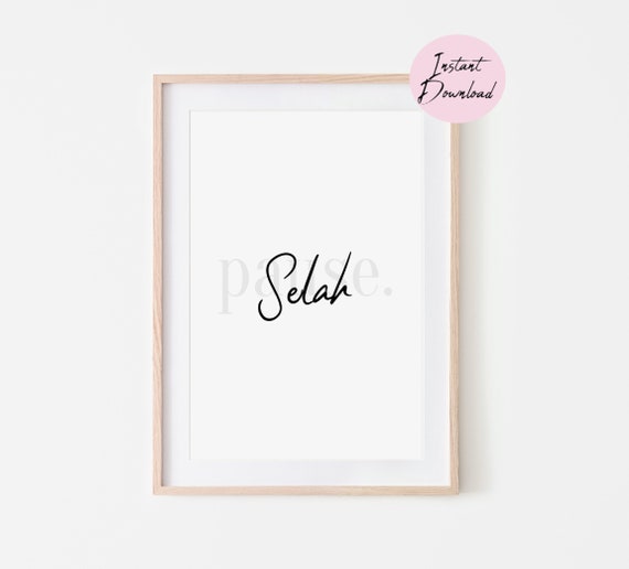 Selah Bible Verse Print Printable Bible Verse Christian Wall - Etsy ...