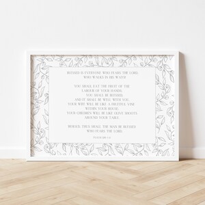 Psalm 128, Printable Bible Verse, Christian Decor, Scripture Prints ...