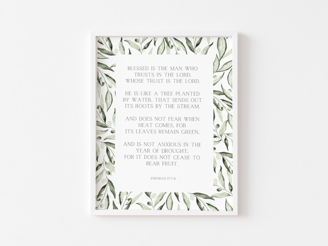 Trust in the Lord Print, Bible Verse Print, Floral Watercolour Art ...