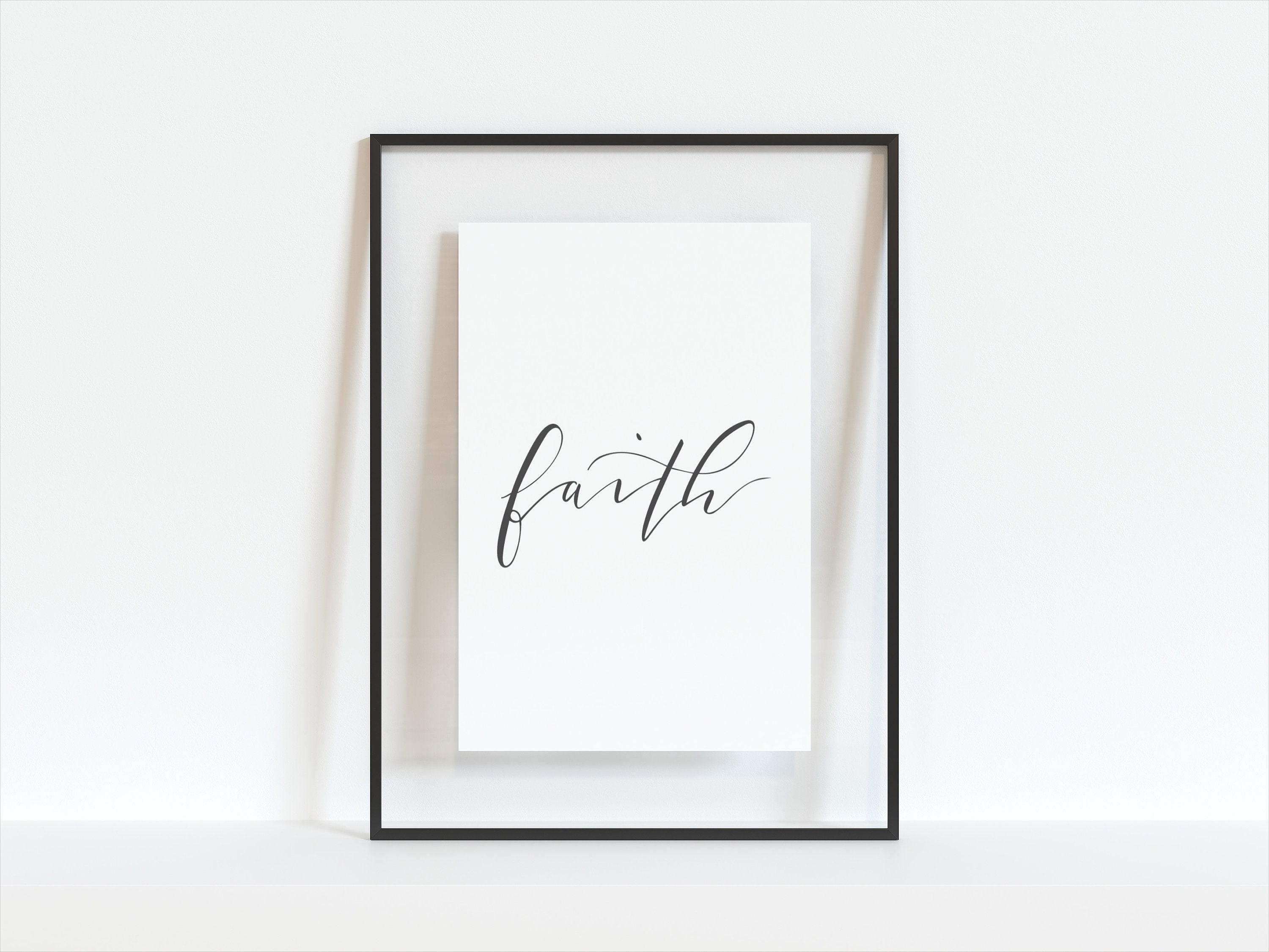 Faith Wall Art Minimalist Christian Art Calligraphy - Etsy UK
