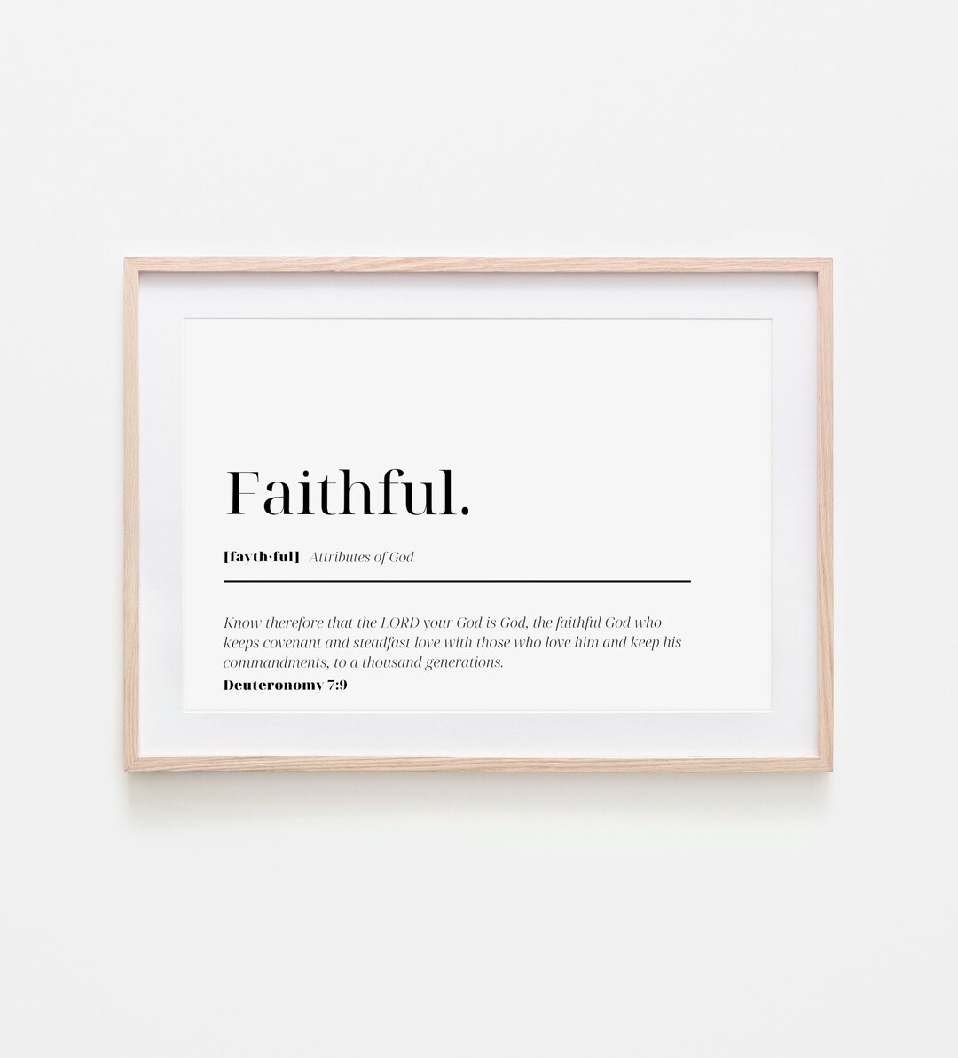 Faithful Definition Christian Art Print, Christian Gift, Christian Art ...