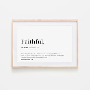 Faithful Definition Christian Art Print, Christian Gift, Christian Art ...