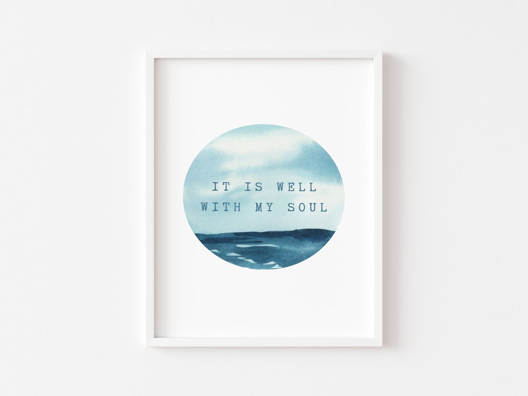 It is Well Watercolour Hymn Art Print, Minimalist Wall Art, Christian ...