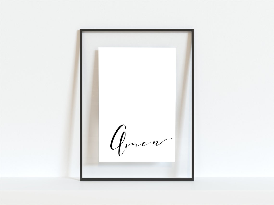 Amen Minimal Christian Art Modern Christian Art Bible Verse | Etsy