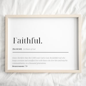 Faithful Definition Christian Art Print, Christian Gift, Christian Art ...