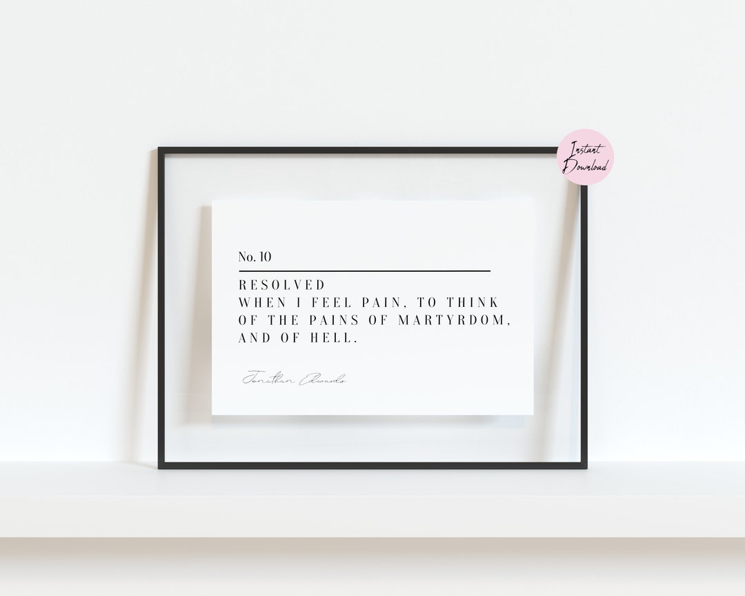 Jonathan Edwards Resolutions Art Print, Christian Gift, Downloadable ...