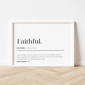 Faithful Definition Christian Art Print, Christian Gift, Christian Art ...