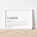 Faithful Definition Christian Art Print, Christian Gift, Christian Art ...