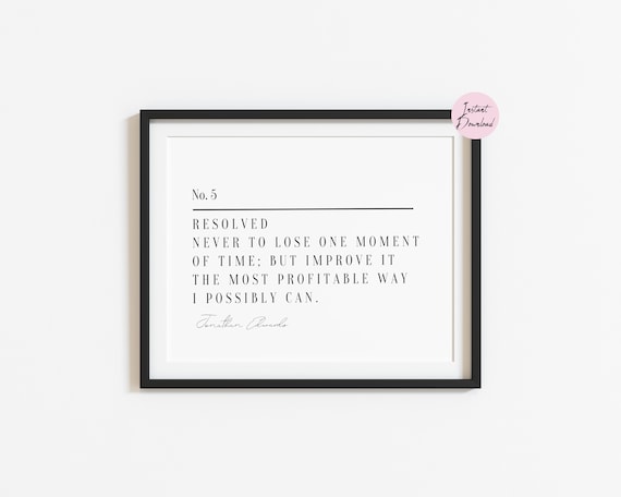 Jonathan Edwards Resolutions Art Print Christian Gift for - Etsy
