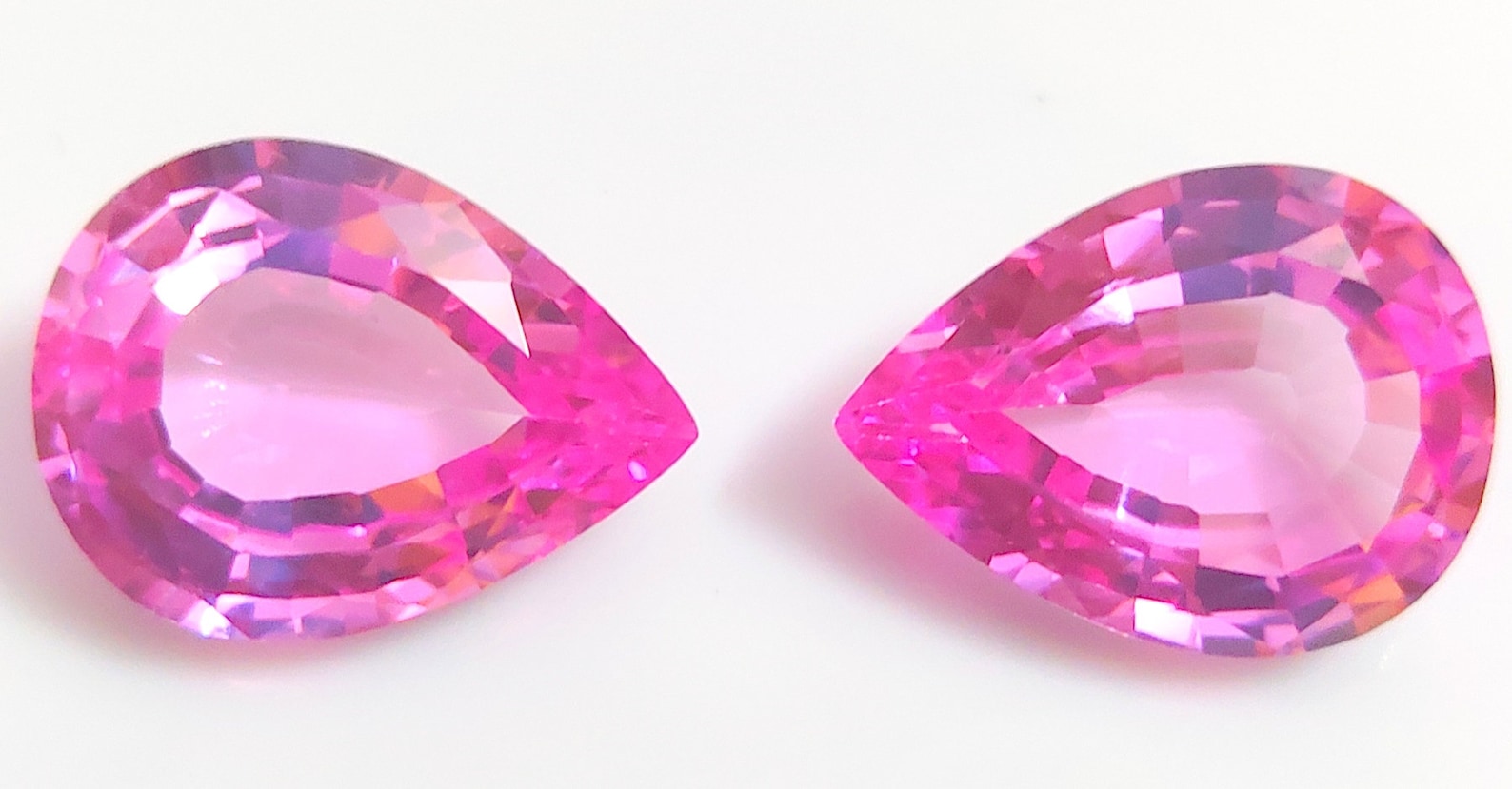 Size 20x15mm 39Cts. Synthetic Lab Created Pink Sapphire | Etsy