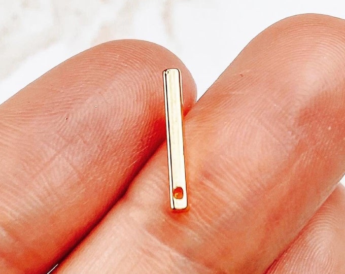 18K Gold Plated Bar Earring Posts, Stud Earring Findings, Nickel Free ...