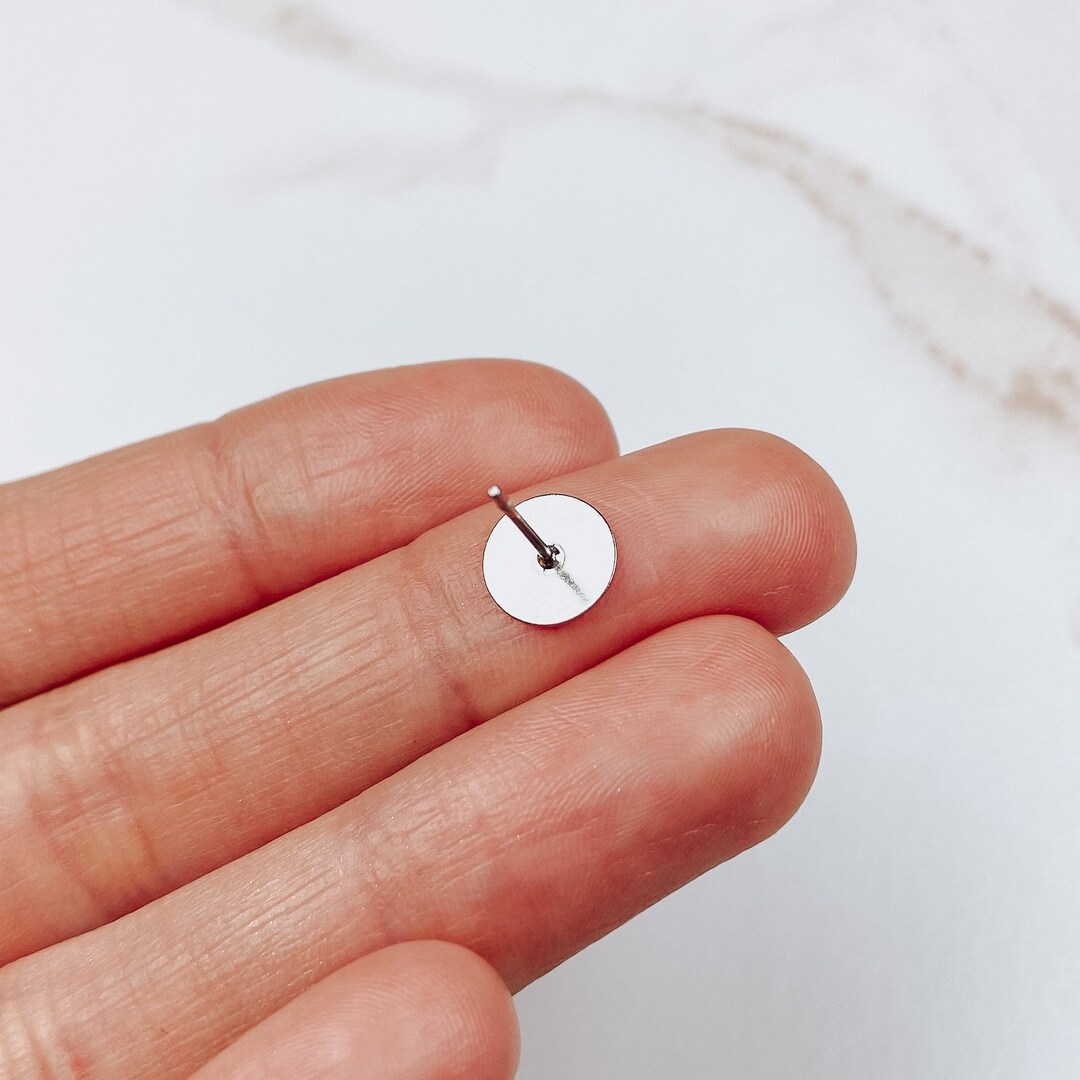 304 Stainless Steel Flat Pad Earring Posts, Flat Back Earring ...