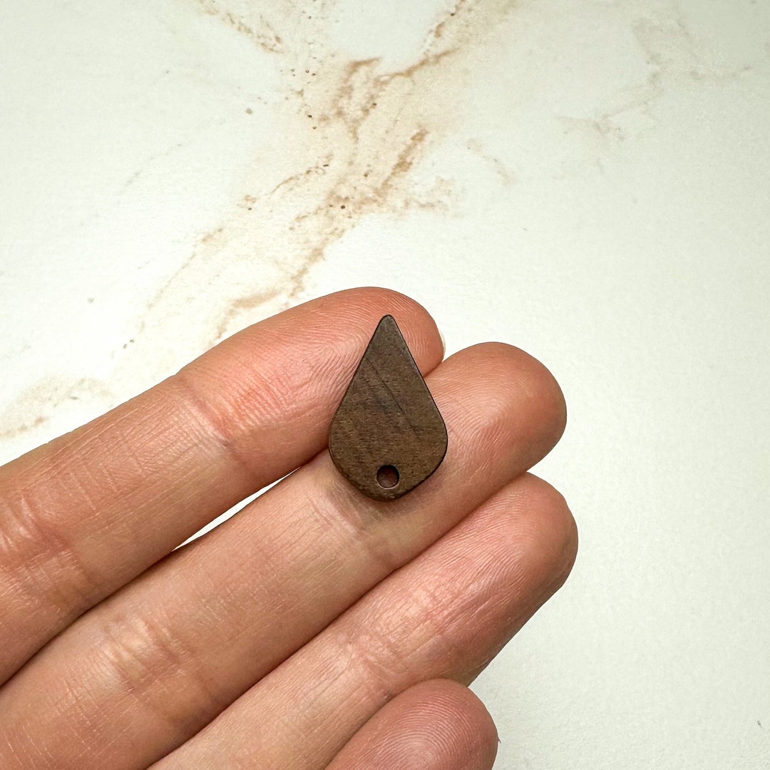 Walnut Wood Teardrop Earring Posts, Stainless Steel Earring Post ...