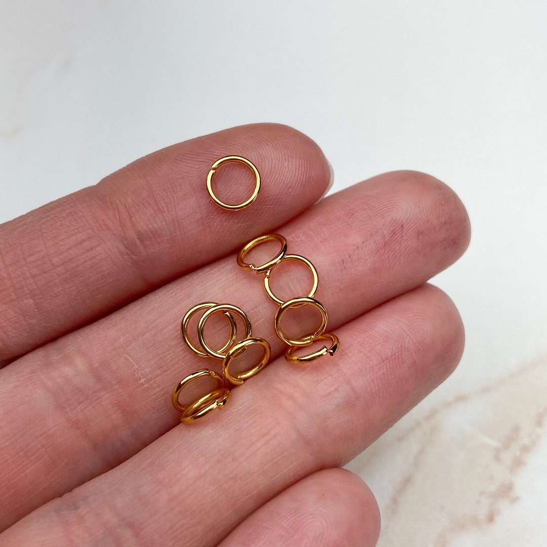 6mm 18K Gold Plated Stainless Steel Jump Rings, Open Jump Rings, 20 ...