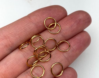 6mm 18K Gold Plated Stainless Steel Jump Rings, Open Jump Rings, 20 ...