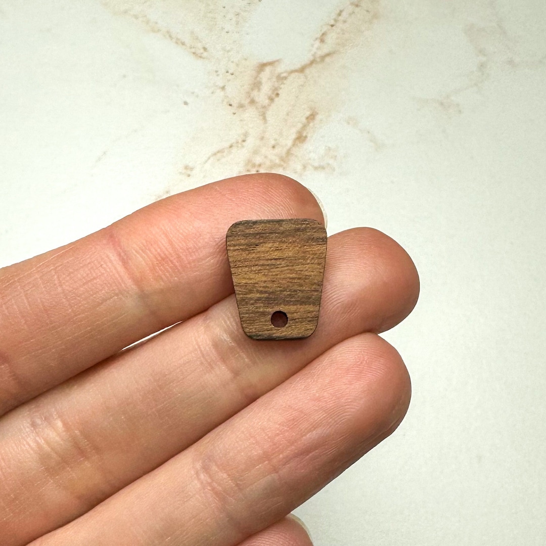 Walnut Wood Trapezoid Earring Posts, Stainless Steel Earring Post ...