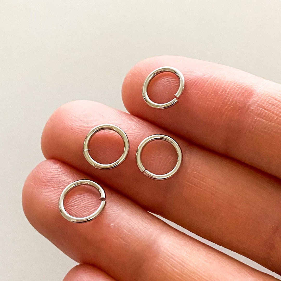 8mm Platinum Plated Jump Rings 100 Pieces, 18 Gauge Jump Rings, Bulk ...