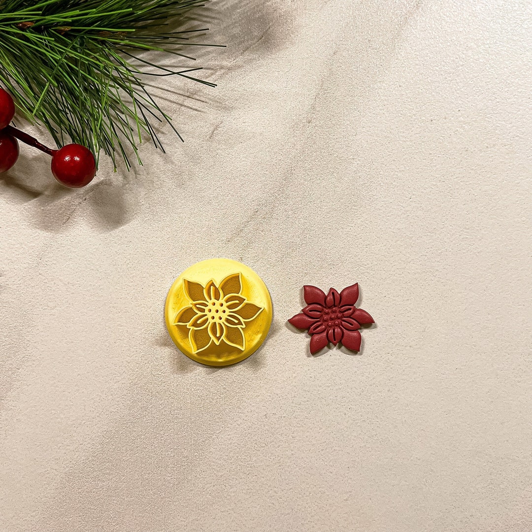 Poinsettia Clay Cutter, Christmas Cutter, Embossing Cutter, Earring ...