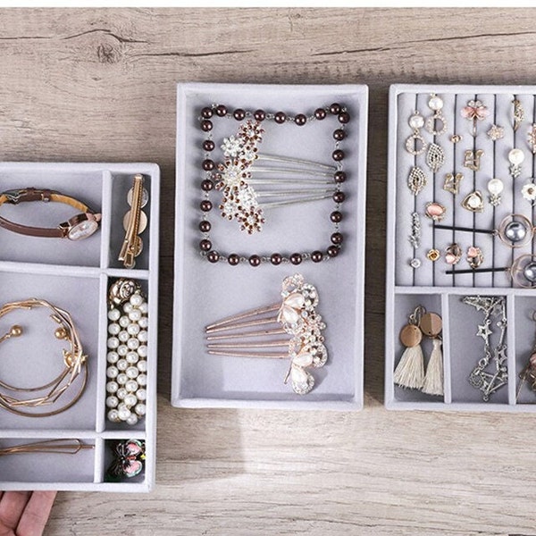 Velvet Stackable Jewelry Trays - Etsy