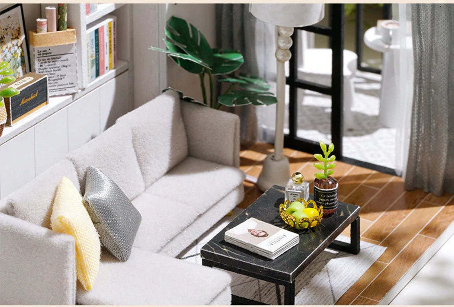 Mini DIY Wooden Doll House Kit Self Assembly Miniature With | Etsy