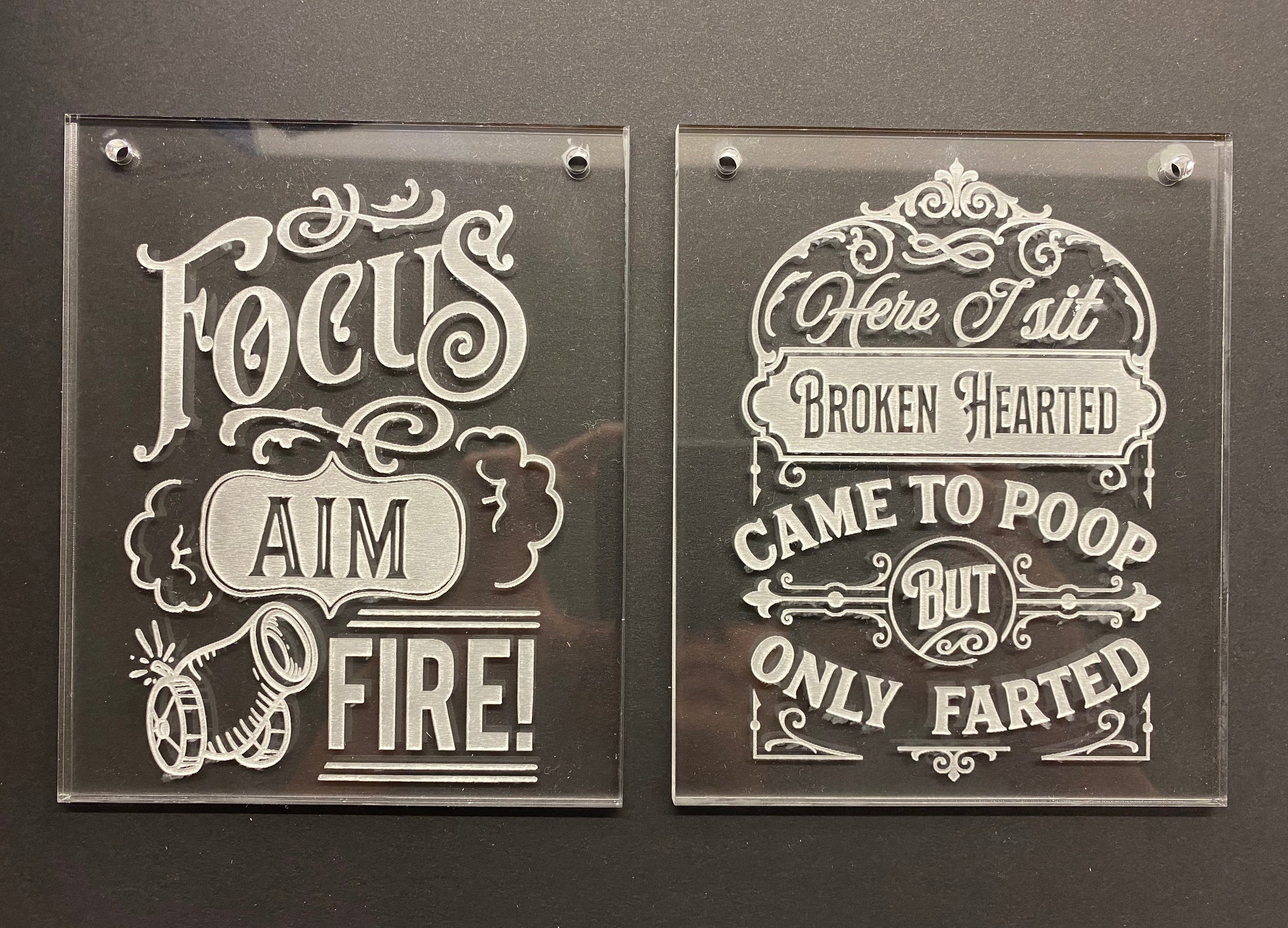 Funny Bathroom Sign Focus Aim Fire. Silicone Mould | Etsy