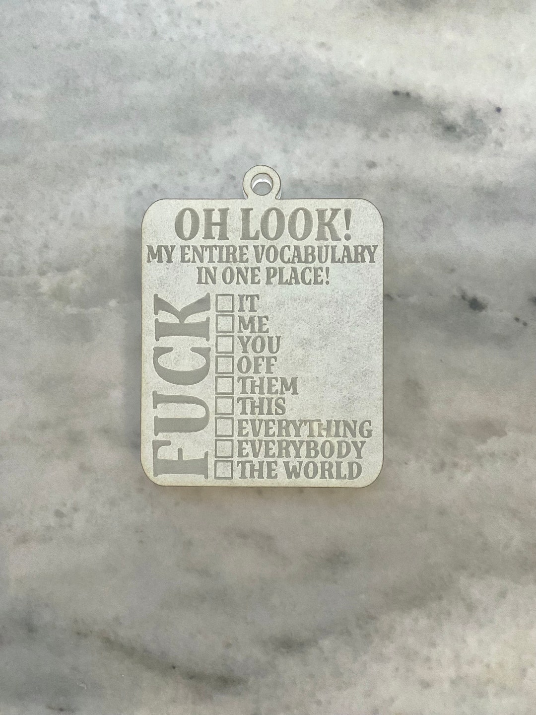 My Vocabulary in One Place, Funny Keychain Mould, Rude Gift - Etsy