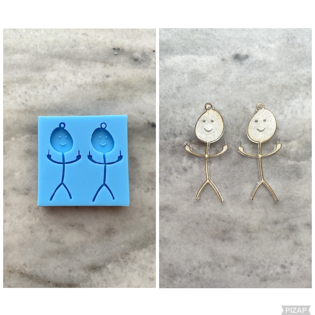 Rude Stickman Earring, Silicone Mould, Jewellery Mould, Earring Mould ...