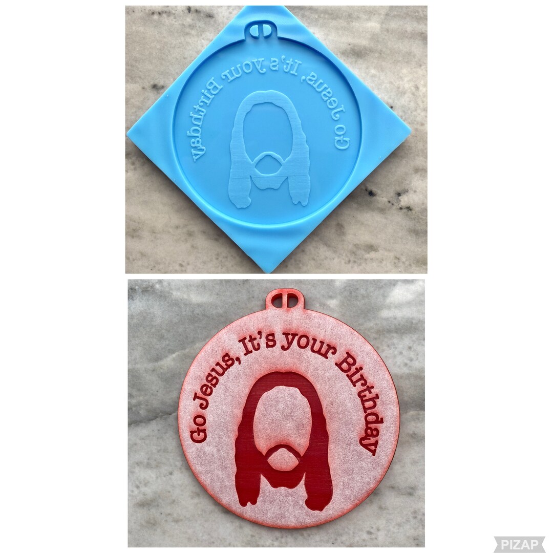 Go Jesus, It’s Your Birthday, Bauble Silicone Mould, Christmas Tree ...
