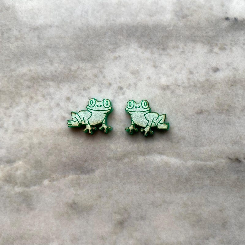 Frog Earrings - Etsy UK