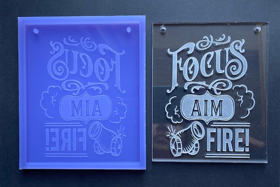 Funny Bathroom Sign Focus Aim Fire. Silicone Mould | Etsy