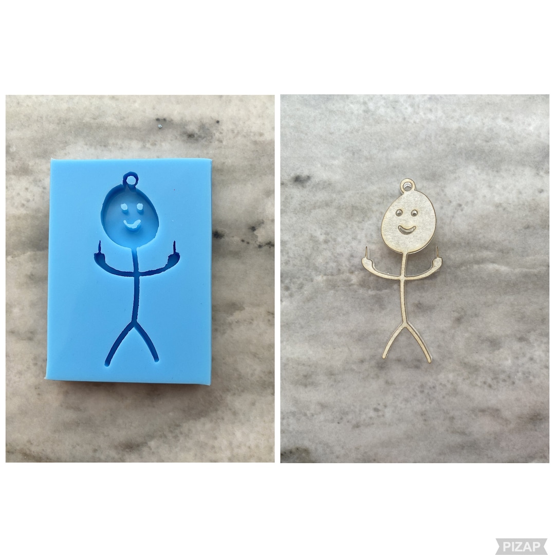 Rude Stickman Keychain, Silicone Mould, Accessories Mould, Keyring ...