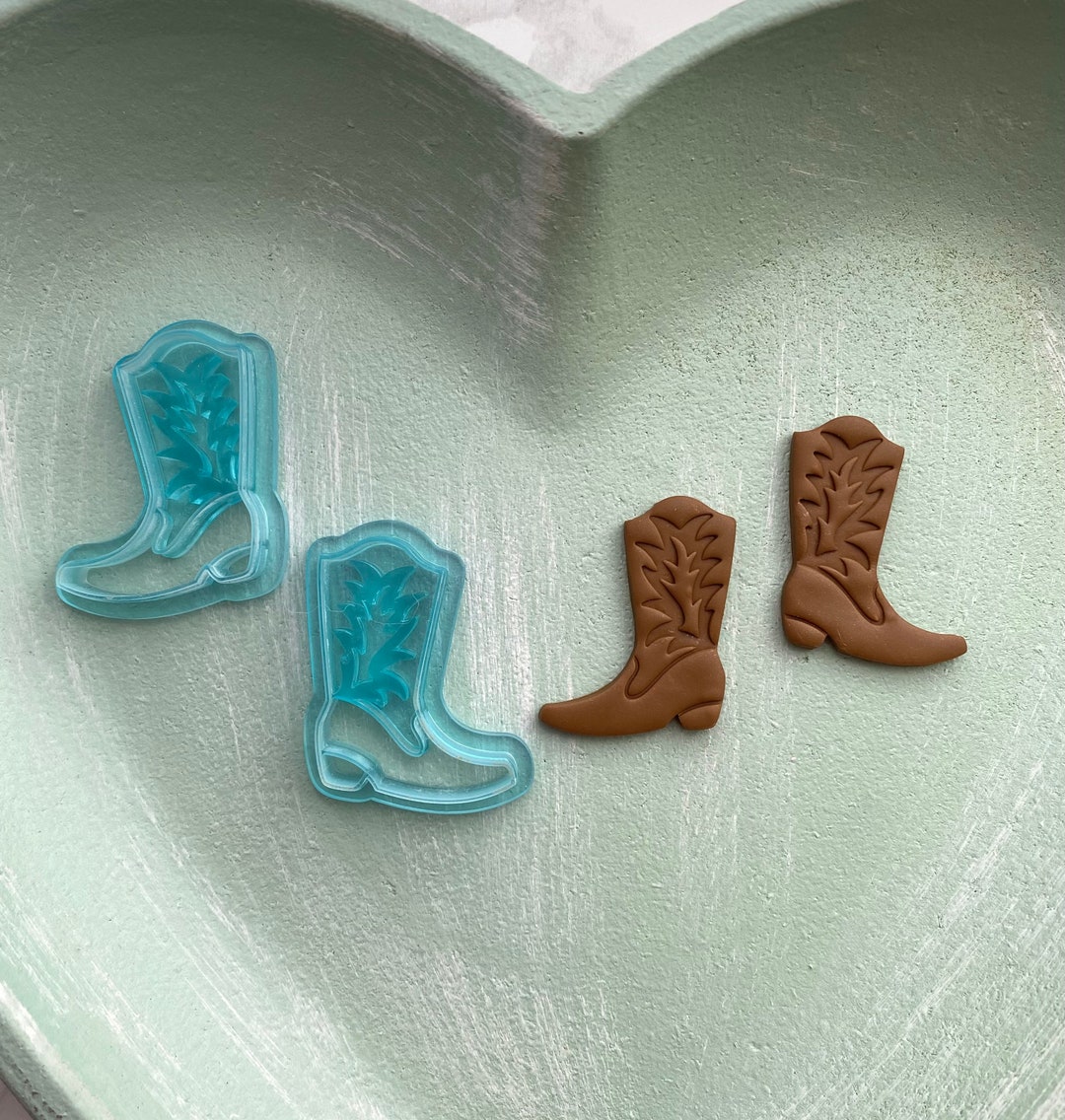 Cowboy Boots, Mirrored Pair Clay Cutter / Polymer Clay Cutter / Polymer ...