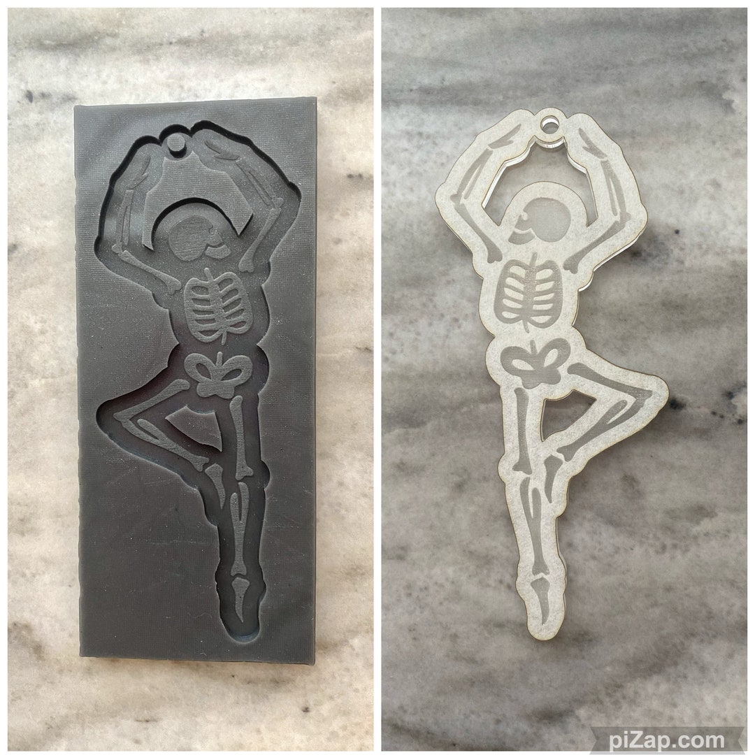 Skeleton Bookmark Silicone Mould, Dancing Skeleton Bookmark, Mould for ...