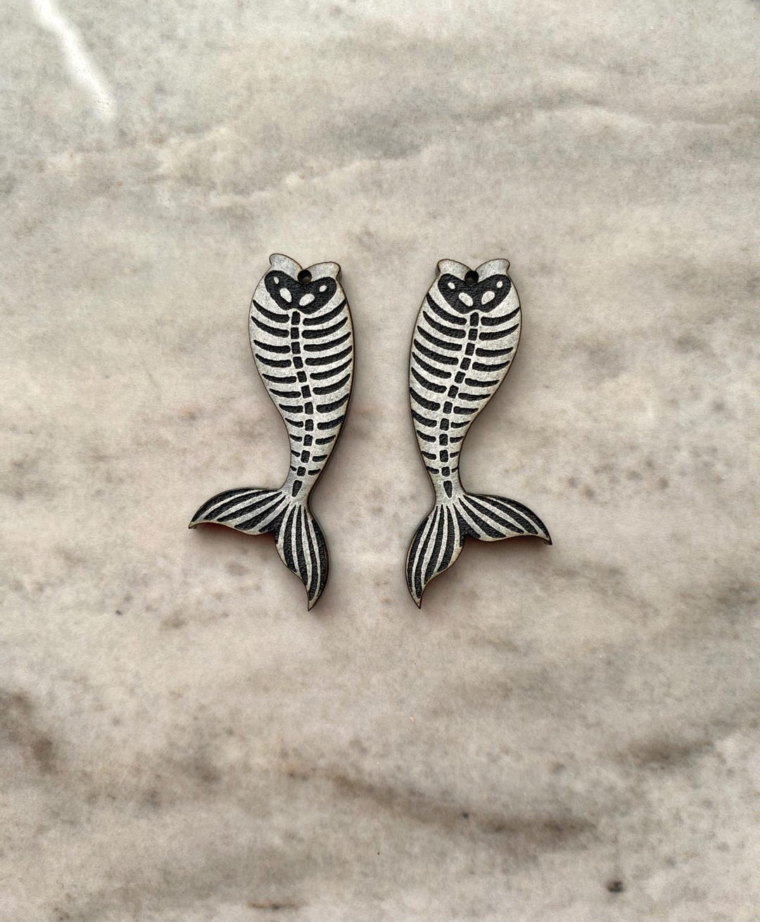 Mermaid Tail Skeleton Earring Silicone MOULD, Jewellery MOULD, Dangle ...