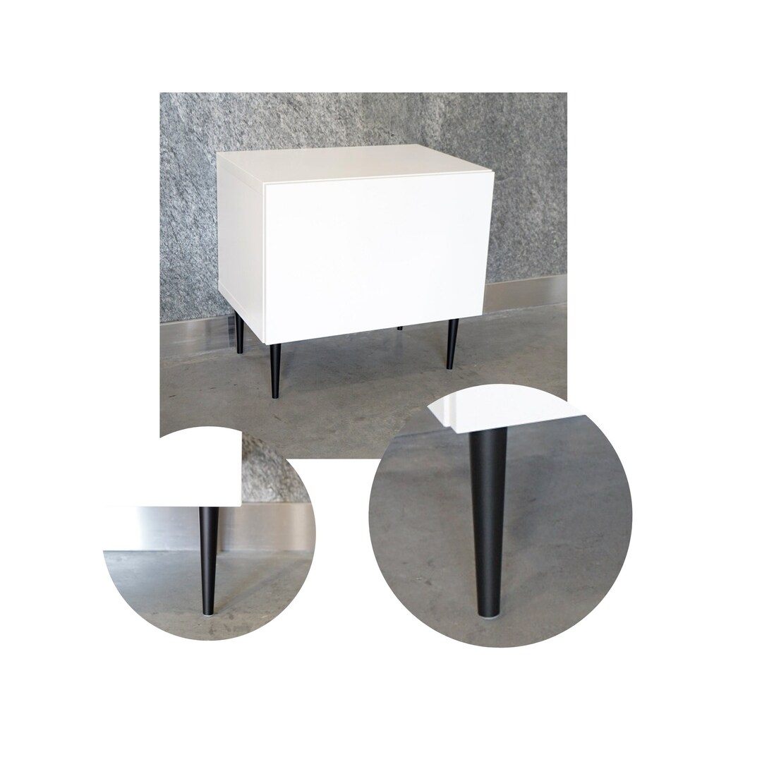 Black Metal Cone Legs, Scandinavian Furniture Legs [23 CM], Modern Sofa ...