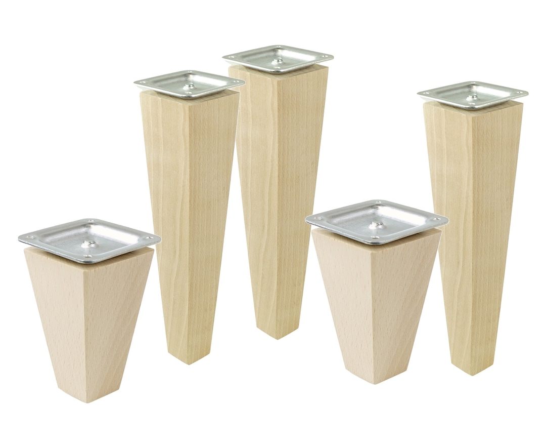 Wooden Legs for Furniture, Trapezoid 60/30 Mm, Straight, With Mounting ...