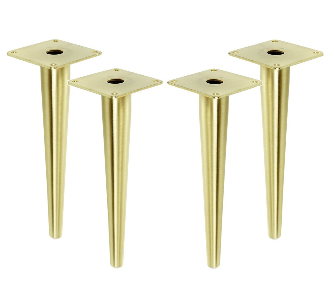 Brushed Brass Metal Cone Legs, Scandinavian Furniture Legs 35 CM ...