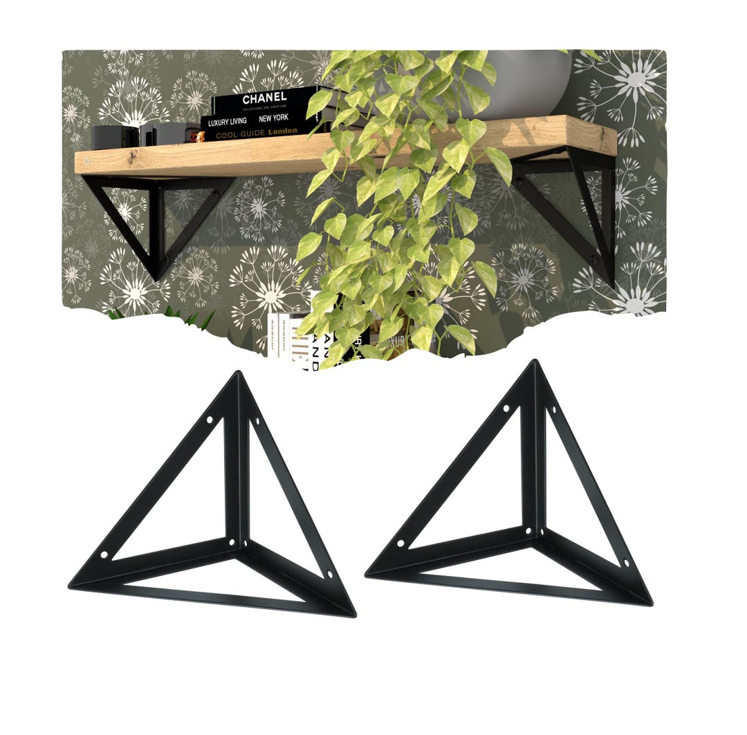 Triangle Shelf Bracket, Black, Metal for Wall Shelf - Etsy