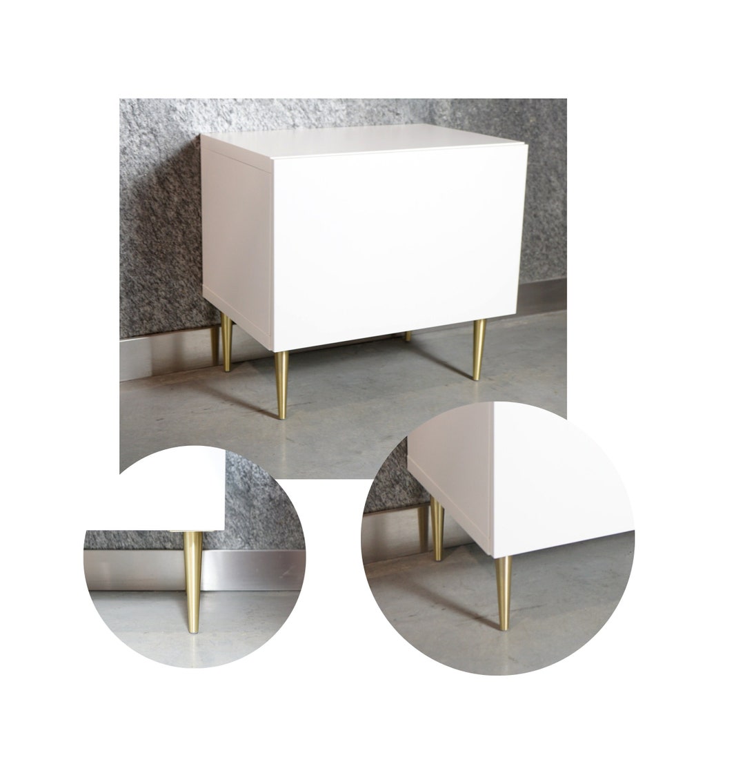 Brushed Brass Metal Cone Legs, Scandinavian Furniture Legs 13 CM ...