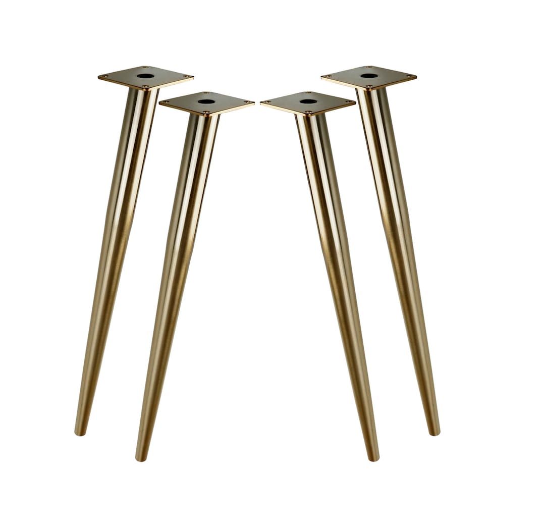 Antique Gold Metal Cone Legs, Scandinavian Furniture Legs [35 CM ...